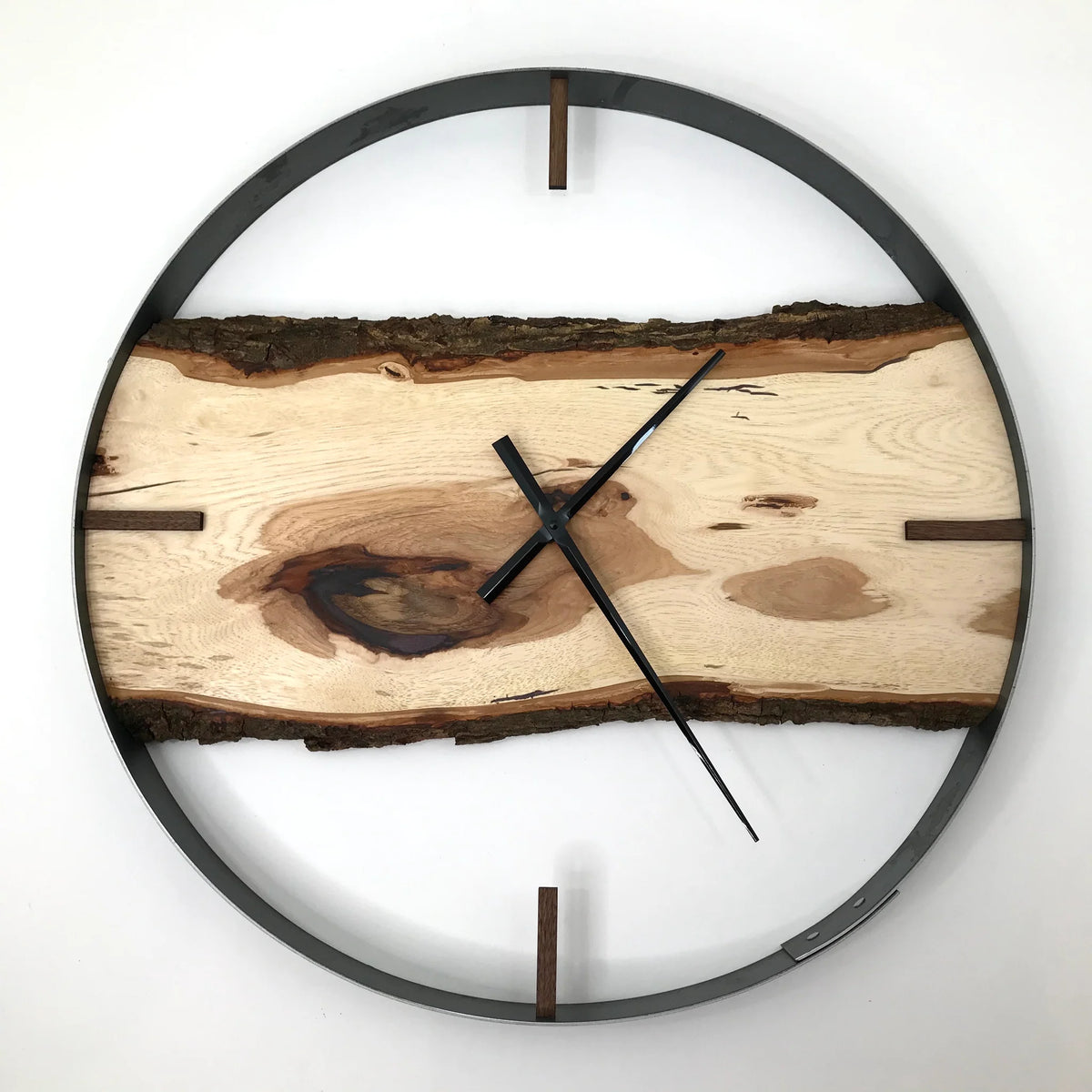 25” HICKORY LIVE EDGE WOOD CLOCK FT. COSMIC EPOXY INLAY – BarterPay ...